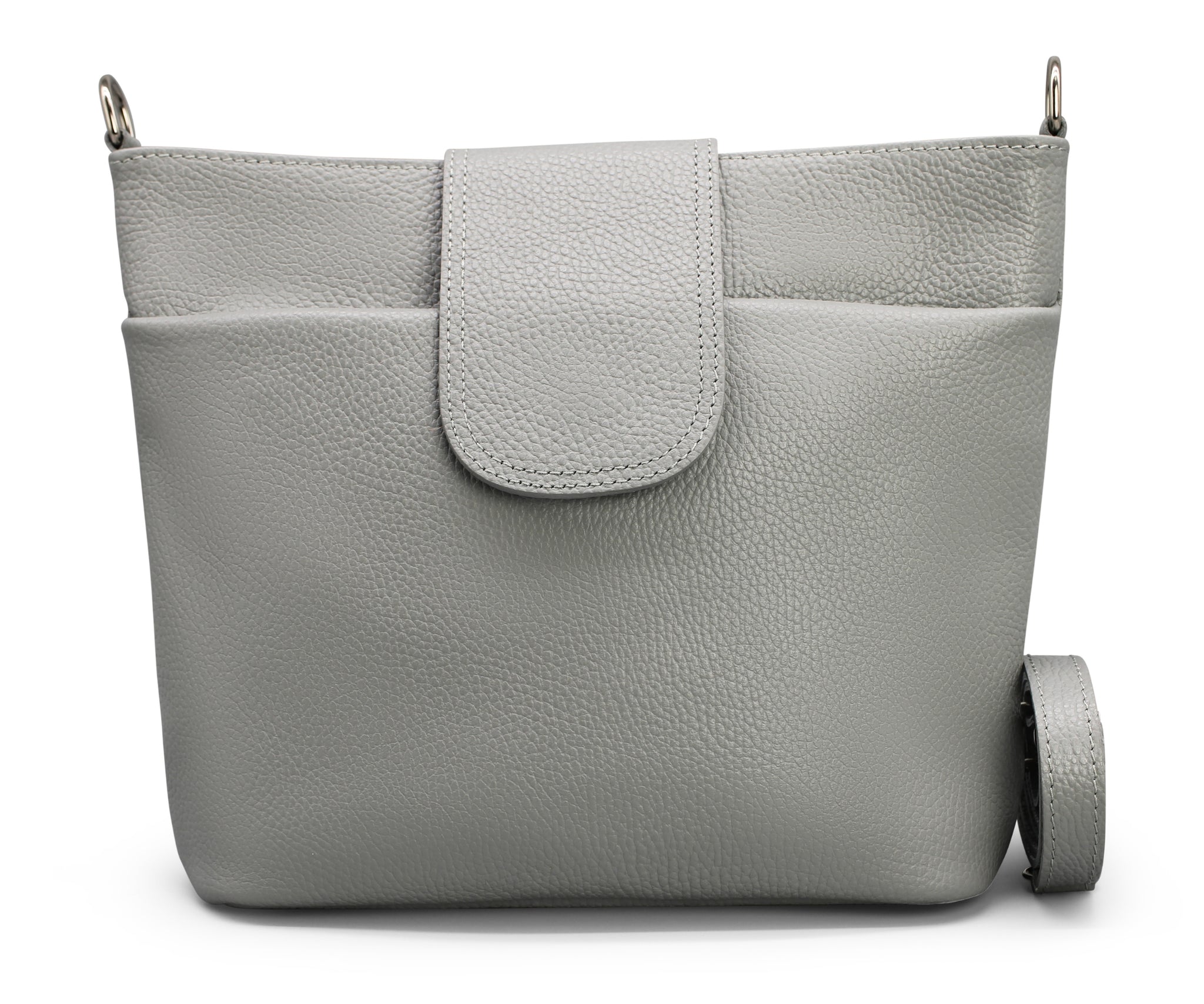 Ellie Tasche Grau – Echtleder, Handgemacht in Italien